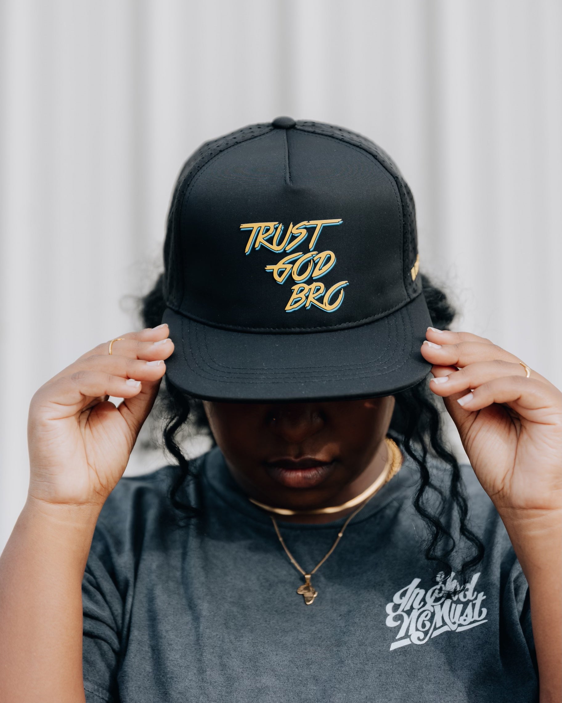 Flat Brim Snapback Hat- Finish The Fight Design – In God We Must