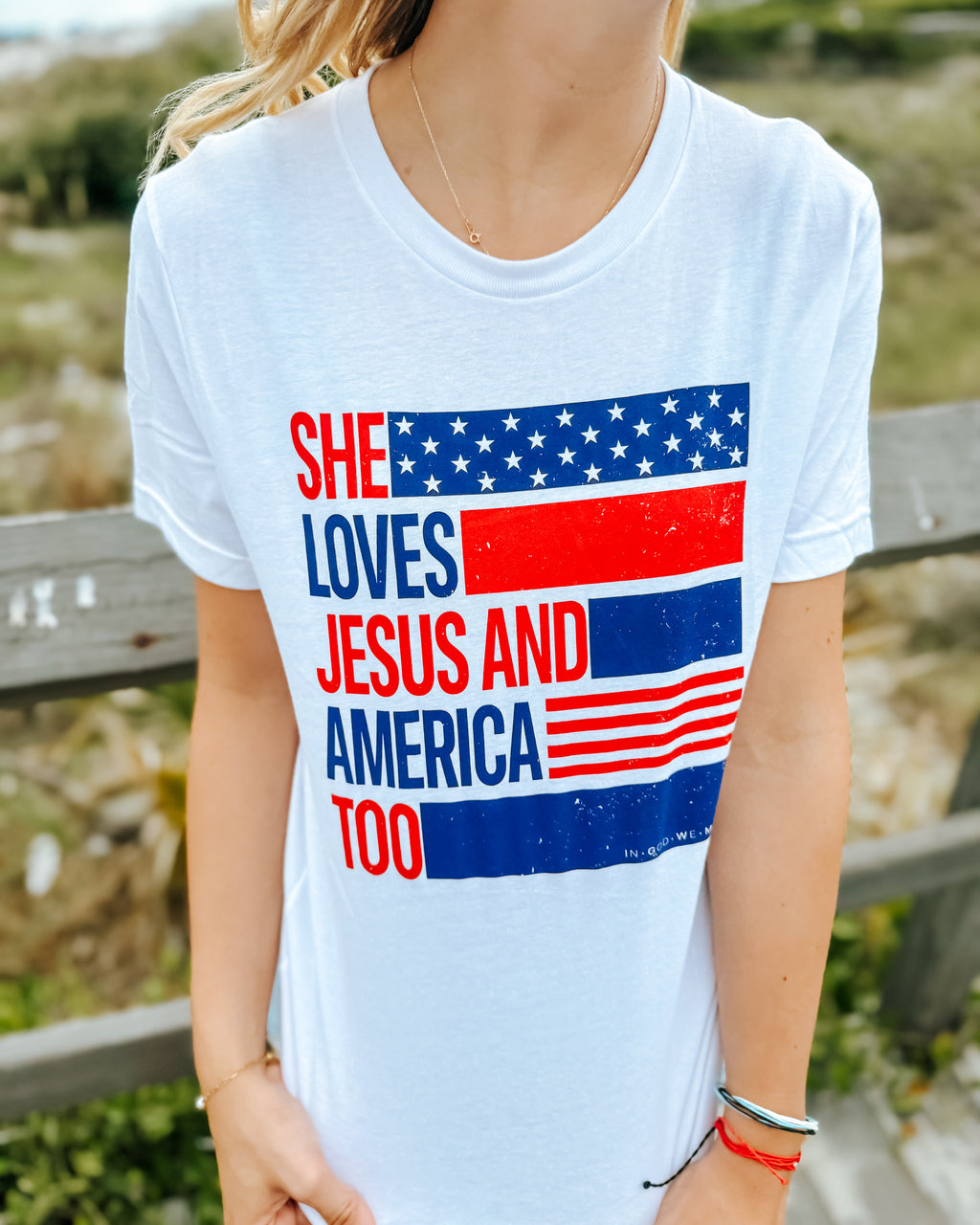 Jesus & America Tee – In God We Must