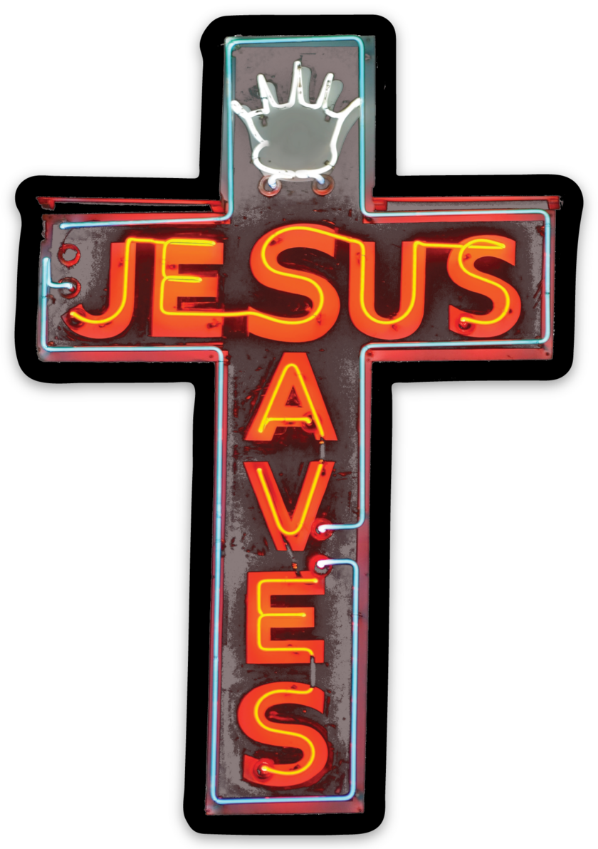 'Jesus Saves' Sticker – In God We Must