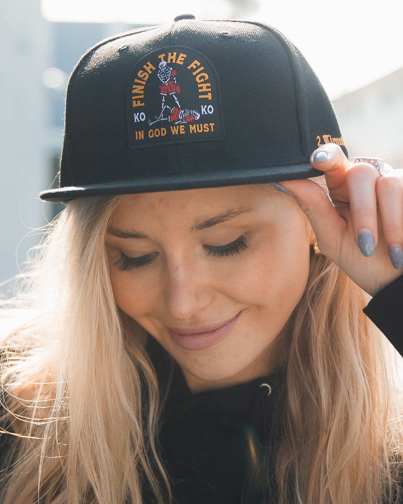 Flat Brim Snapback Hat- Finish The Fight Design – In God We Must