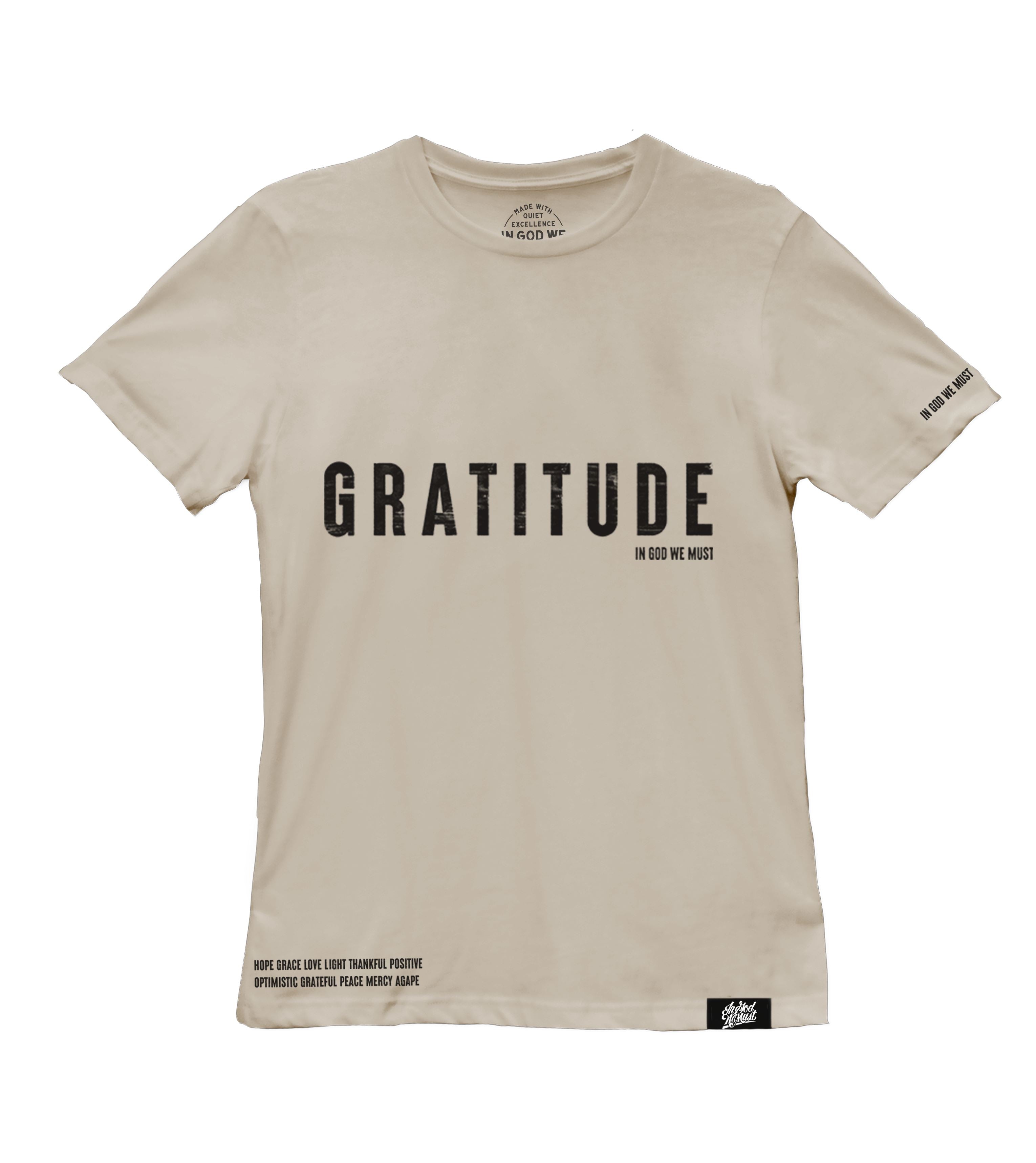 Gratitude Sand Tee – In God We Must