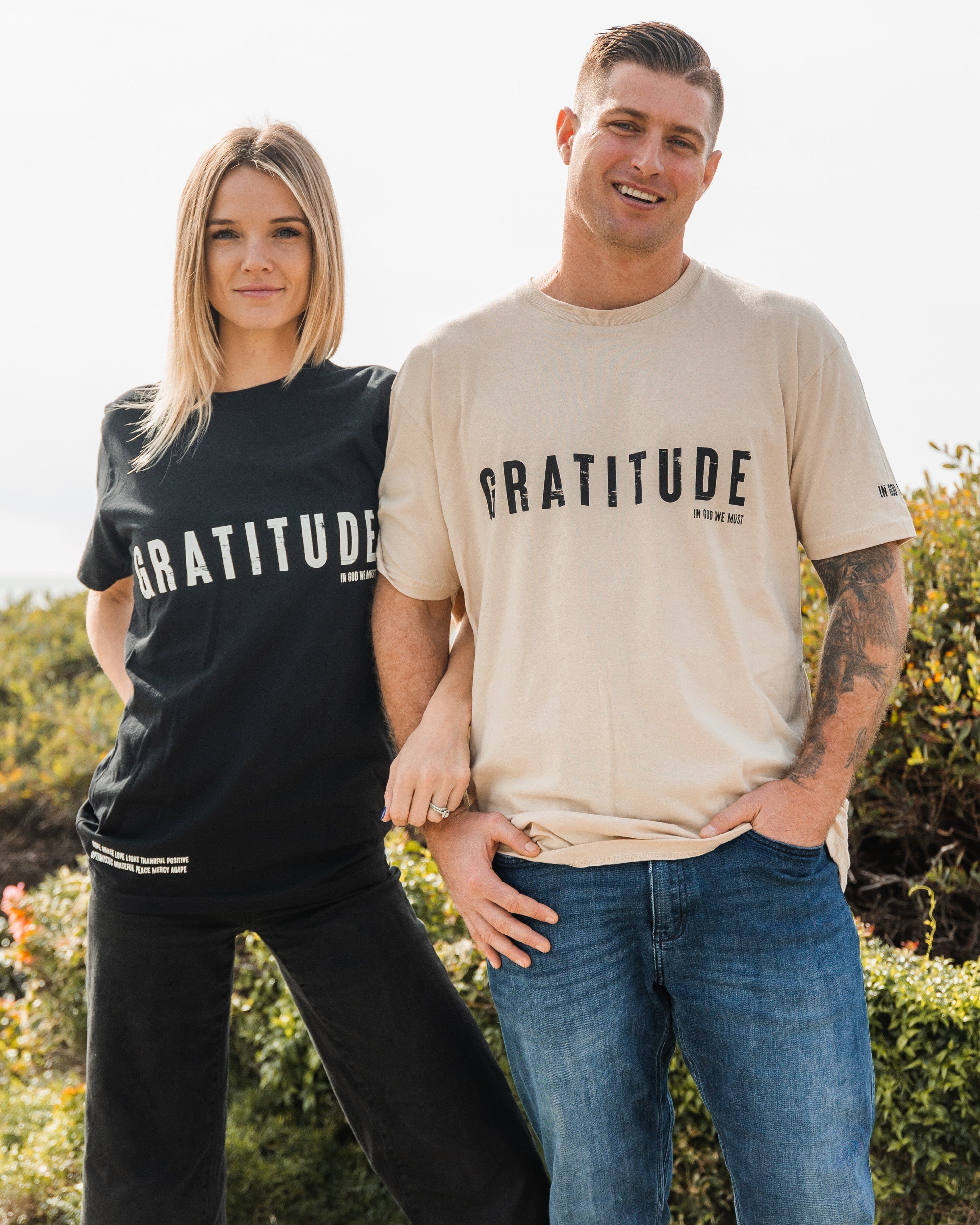Gratitude Sand Tee – In God We Must